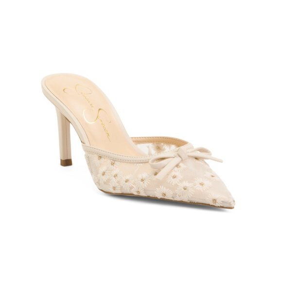 Jessica Simpson | Shoes | Jessica Simpson Ivory Dolly Daisy Mesh Heels ...